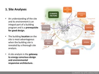 Relationship of Design site & climate analyses | PPTX