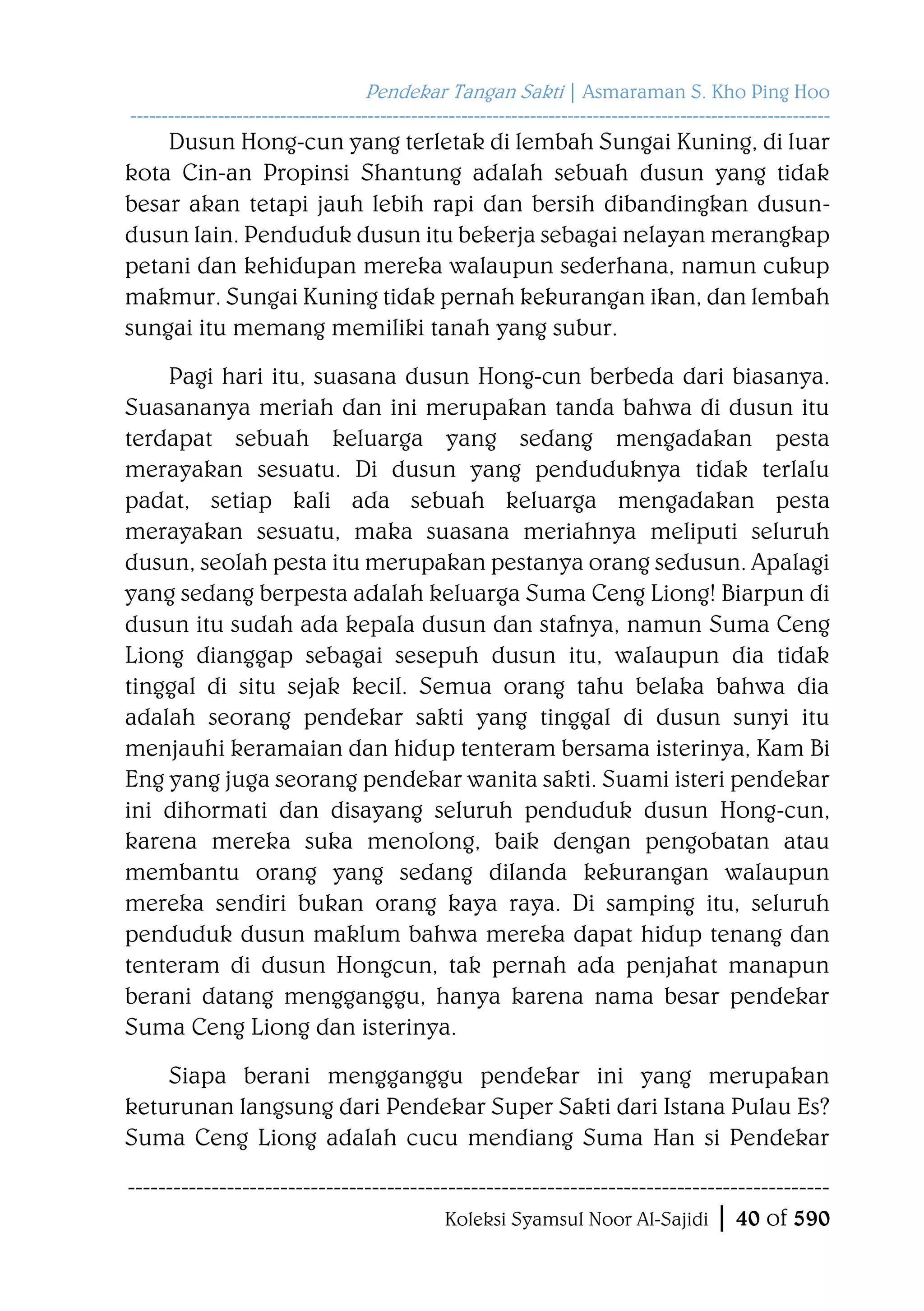Si Tangan Sakti Kho Ping Hoo | PDF