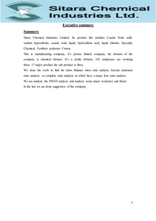 Sitara limited Ratio Analysis by saniah saleem rao | DOCX