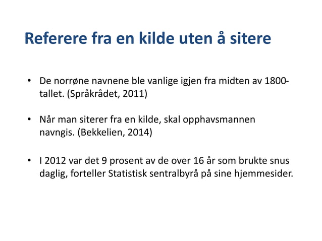 Sitater og kildehenvisninger i fordypningsoppgaven | PPT