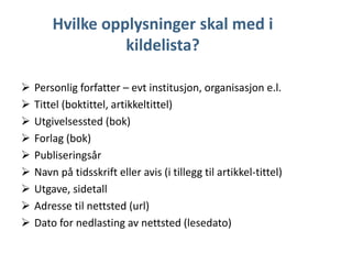 Sitater og kildehenvisninger i fordypningsoppgaven | PPTX