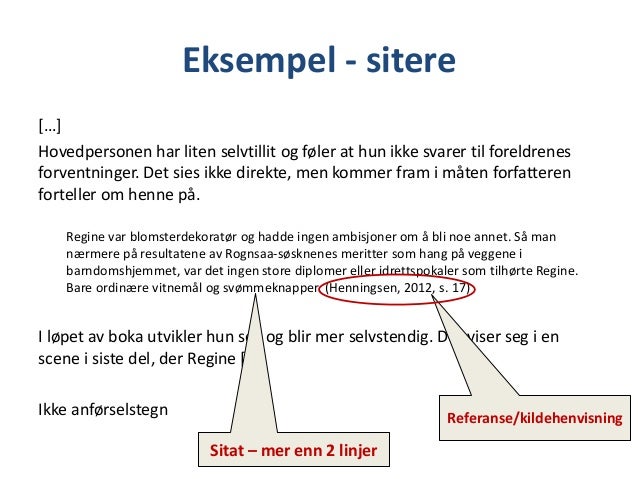 Sitater og kildehenvisninger i fordypningsoppgaven