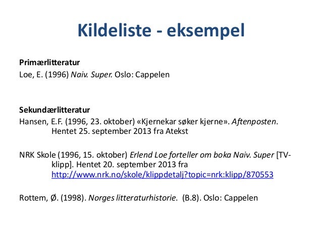 Sitater og kildehenvisninger i fordypningsoppgaven