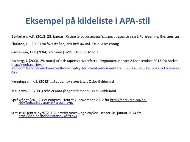Sitater og kildehenvisninger i fordypningsoppgaven
