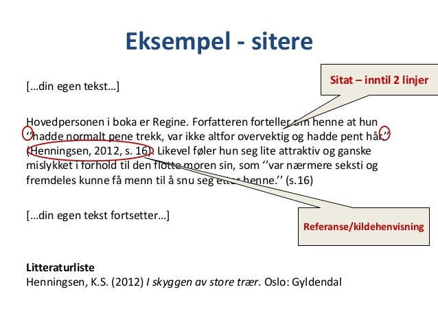 Sitater og kildehenvisninger i fordypningsoppgaven