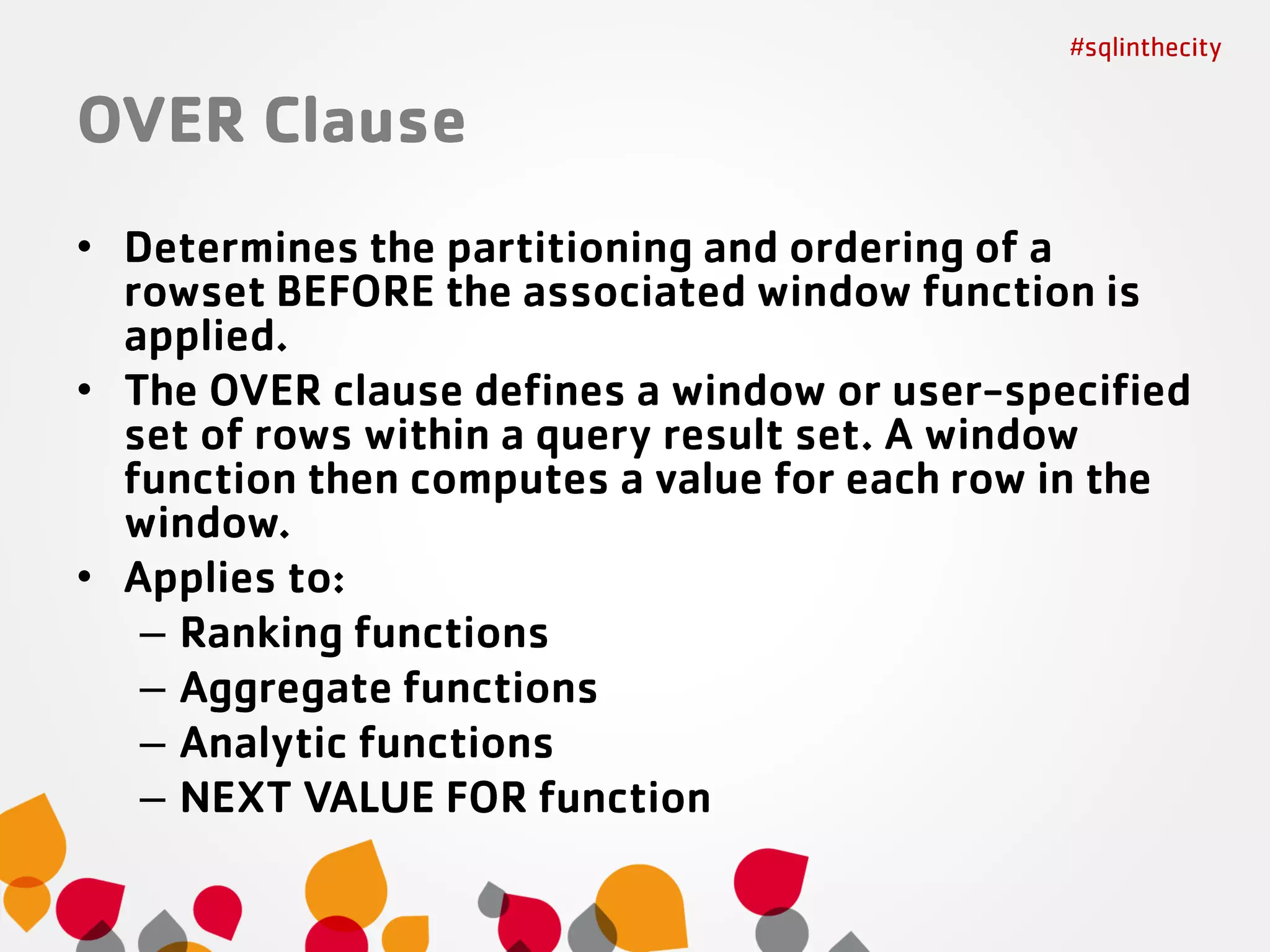Windowing functions - Kevin Boles | PPT