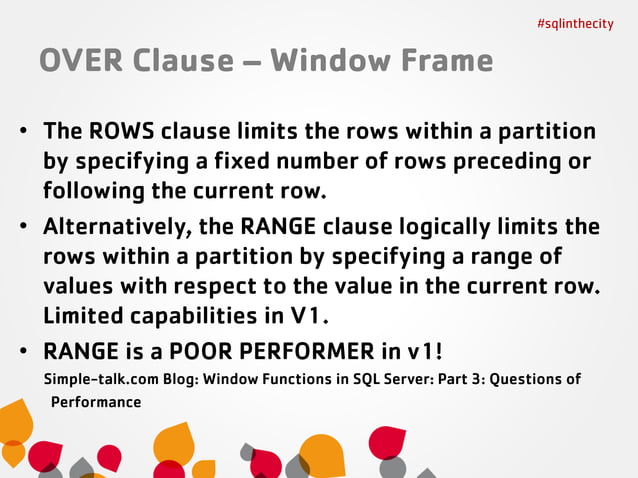 Windowing functions - Kevin Boles | PPT