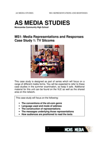 Sitcom case study | PDF | Television | Entertainment