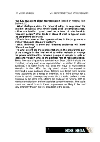 Sitcom case study | PDF | Television | Entertainment