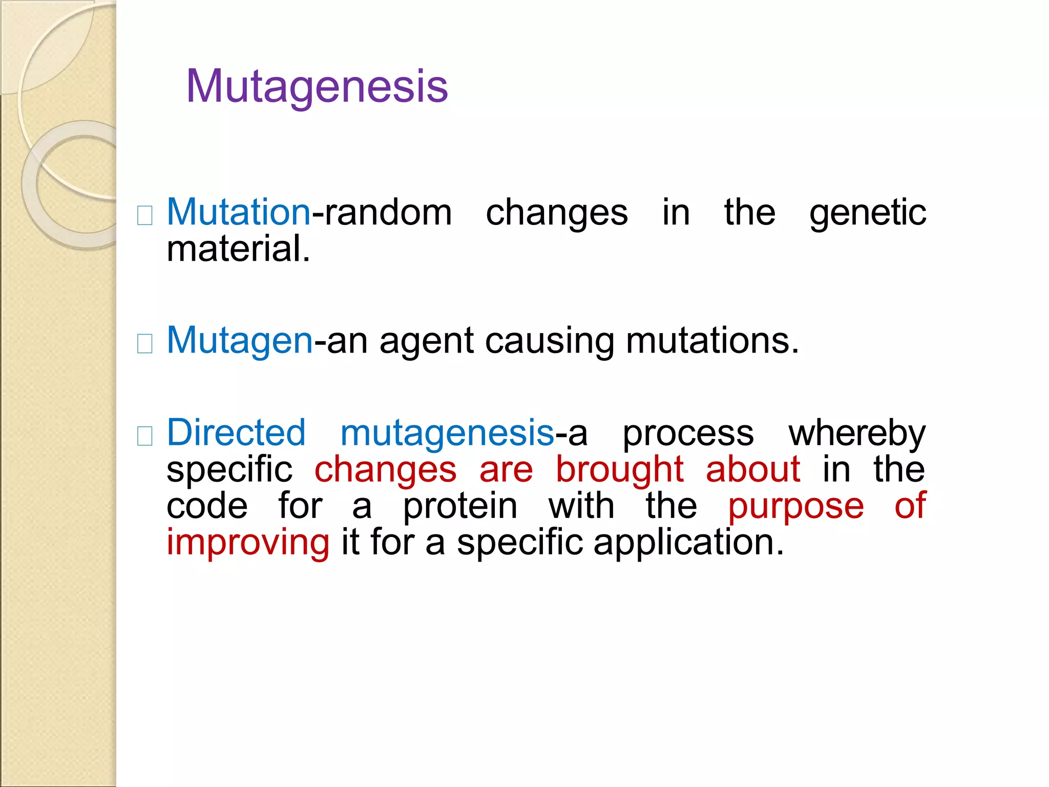 Site-Directed-Mutagenesis.pptx | Chemistry | Science