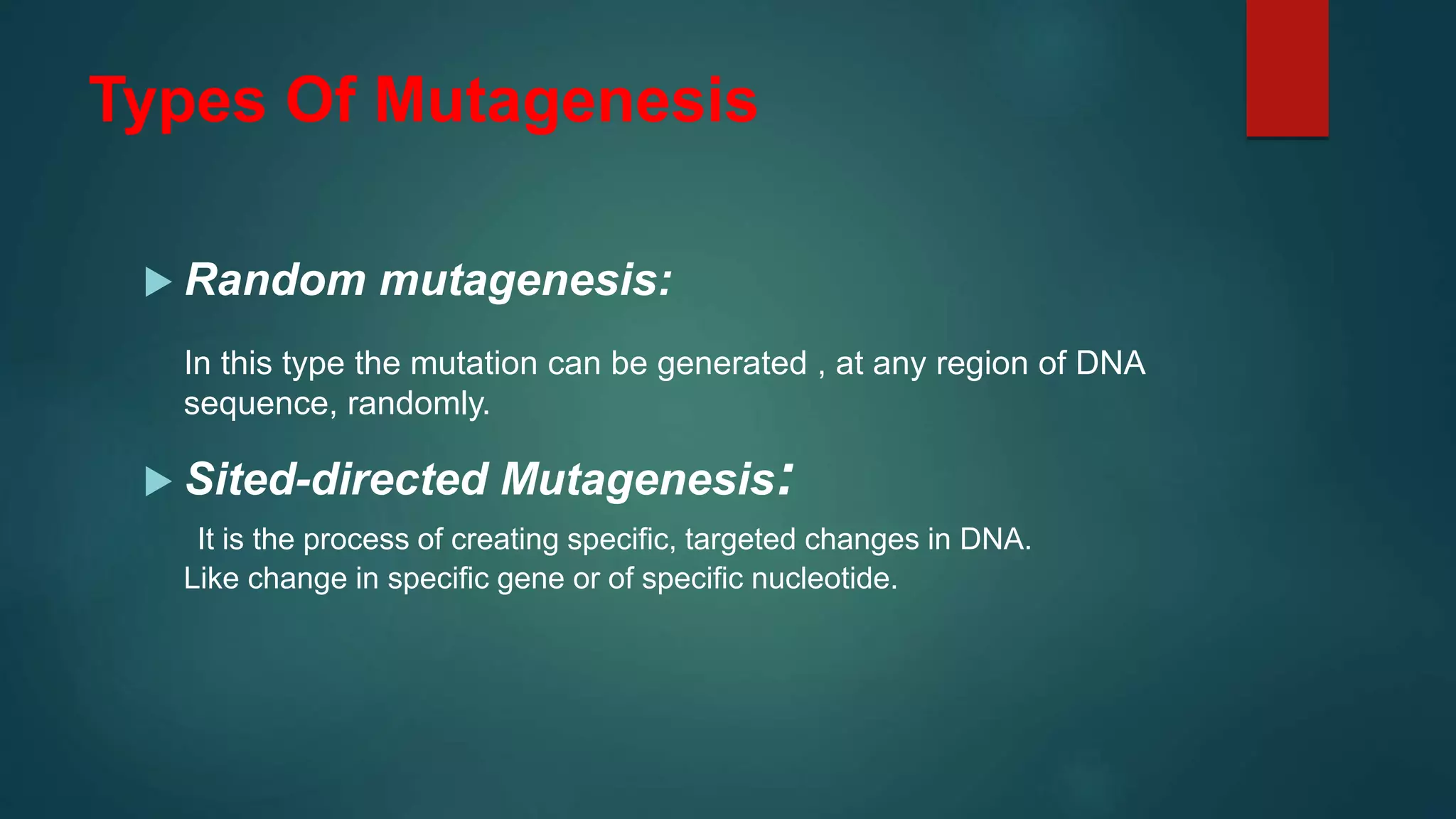 Site directed mutagenesis | PPTX | Genetics | Science