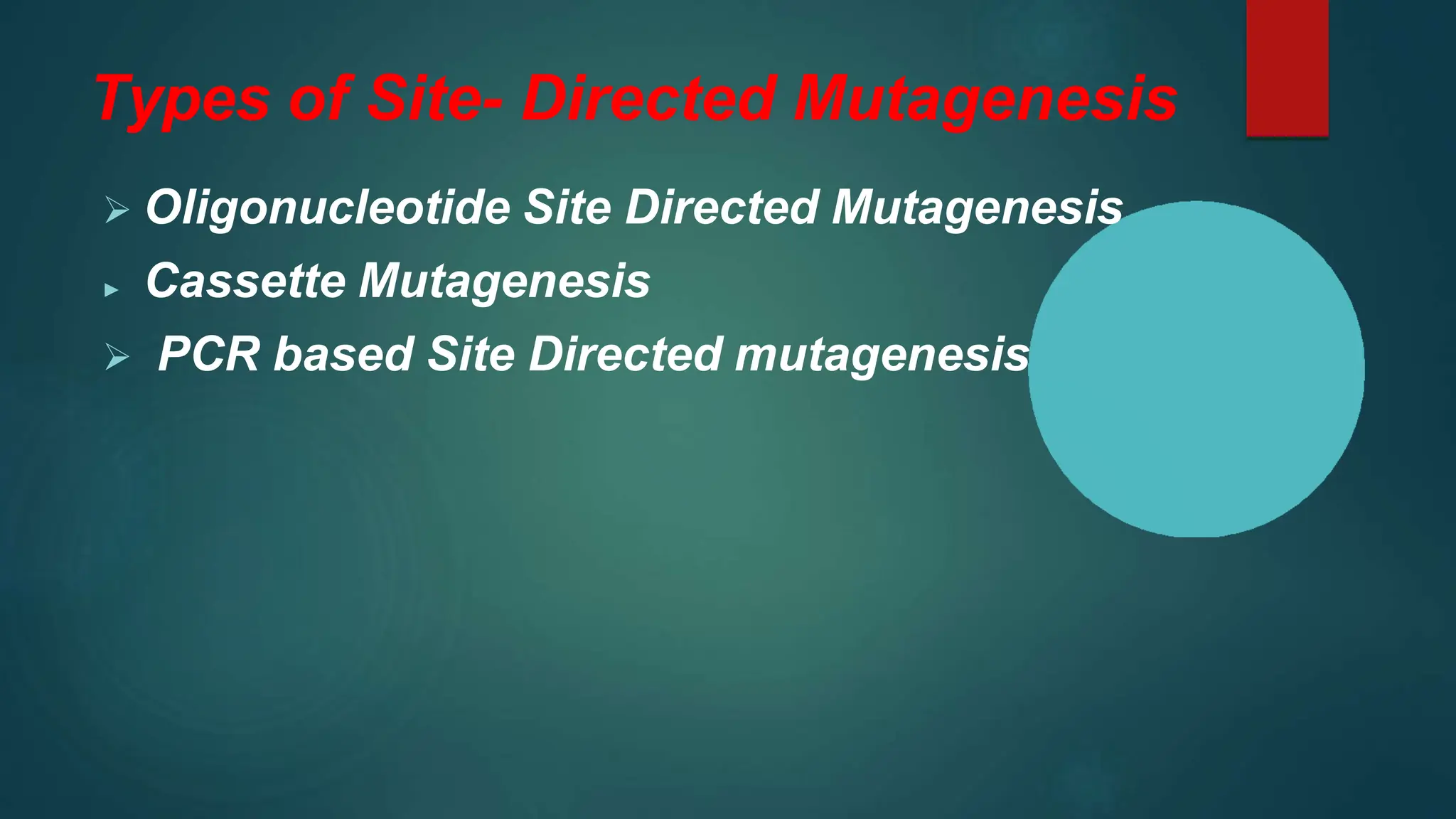 types and examples of Site-directed mutagenesis.pptx