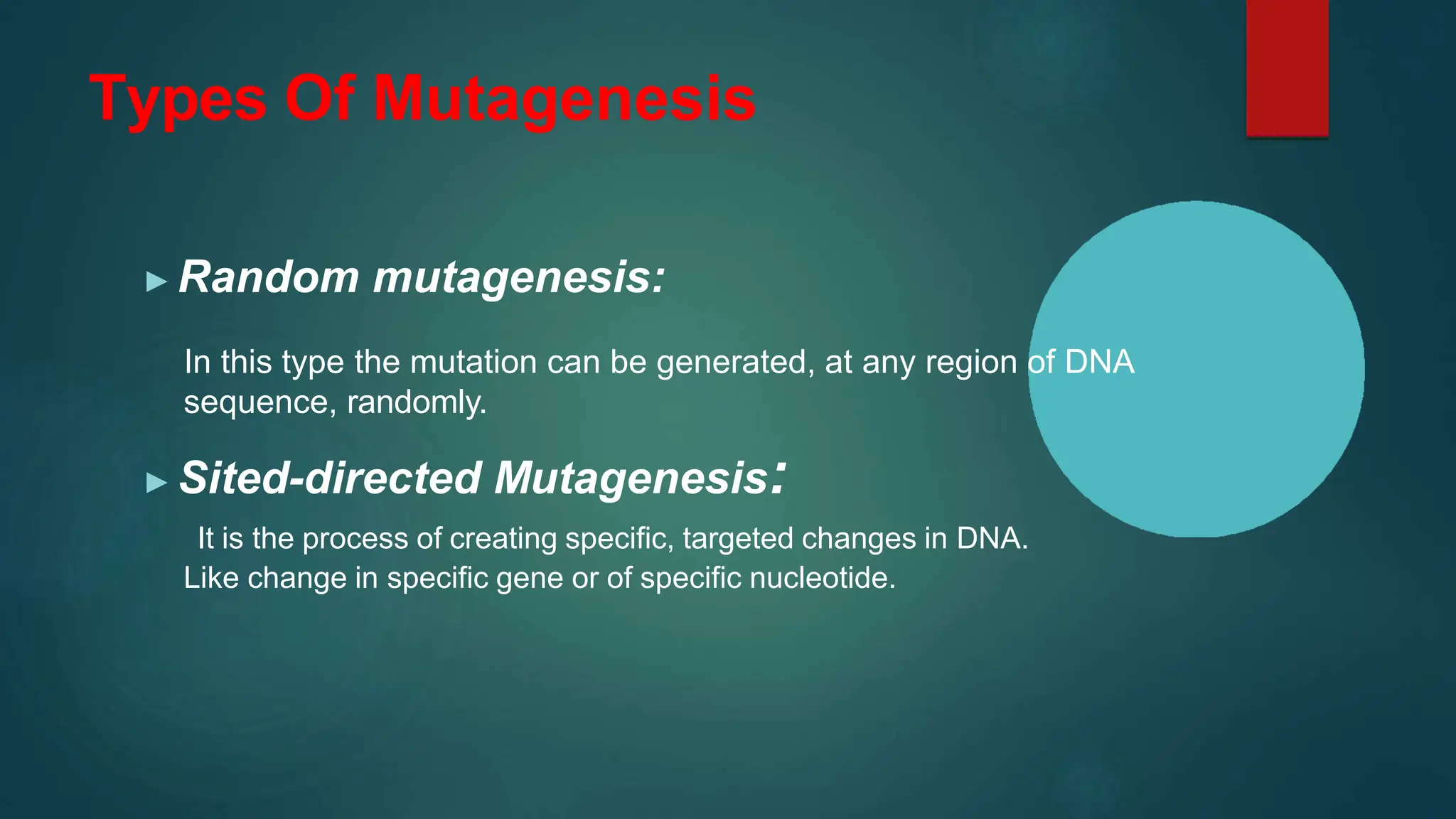 types and examples of Site-directed mutagenesis.pptx