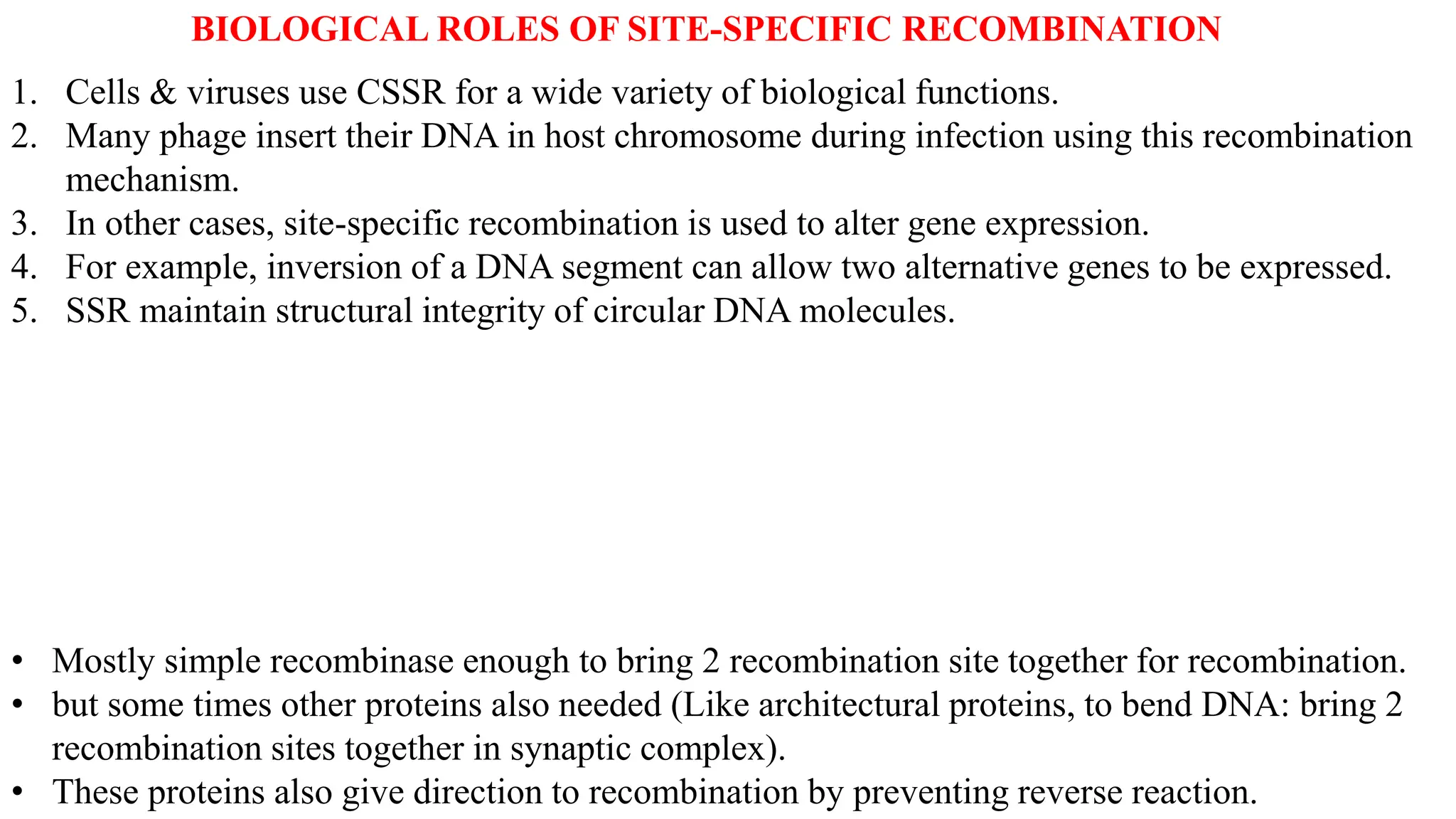 Site-Specific Recombination OF MOLECULER GENETICS.pptx | Chemistry ...