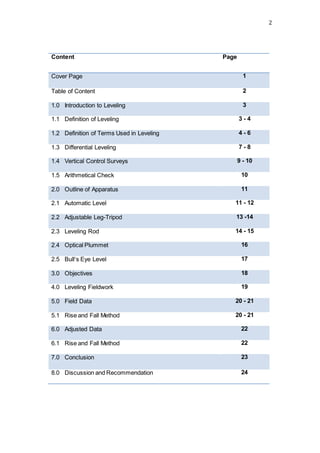 Site surveying-report-leveling | DOCX | Physics | Science