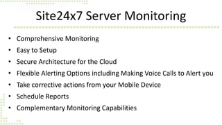 Site24x7 Server Monitoring from the Cloud | PPT
