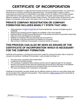 CERTIFICATE OF INCORPORATION | DOCX