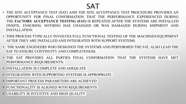 Site Acceptance Test . | PPTX