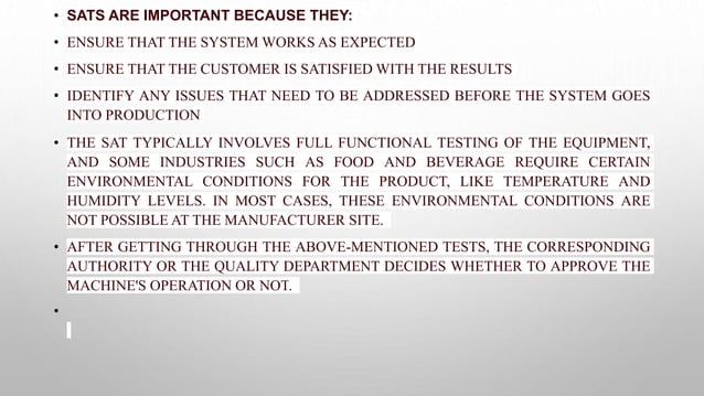 Site Acceptance Test . | PPTX