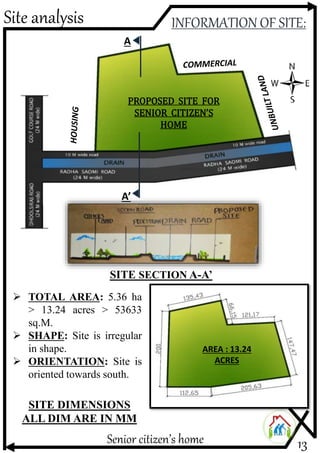 Site analysis report on senior citizen's homes | PPTX