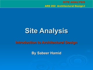 Site_Analysis_Example.ppt for the design | PPT