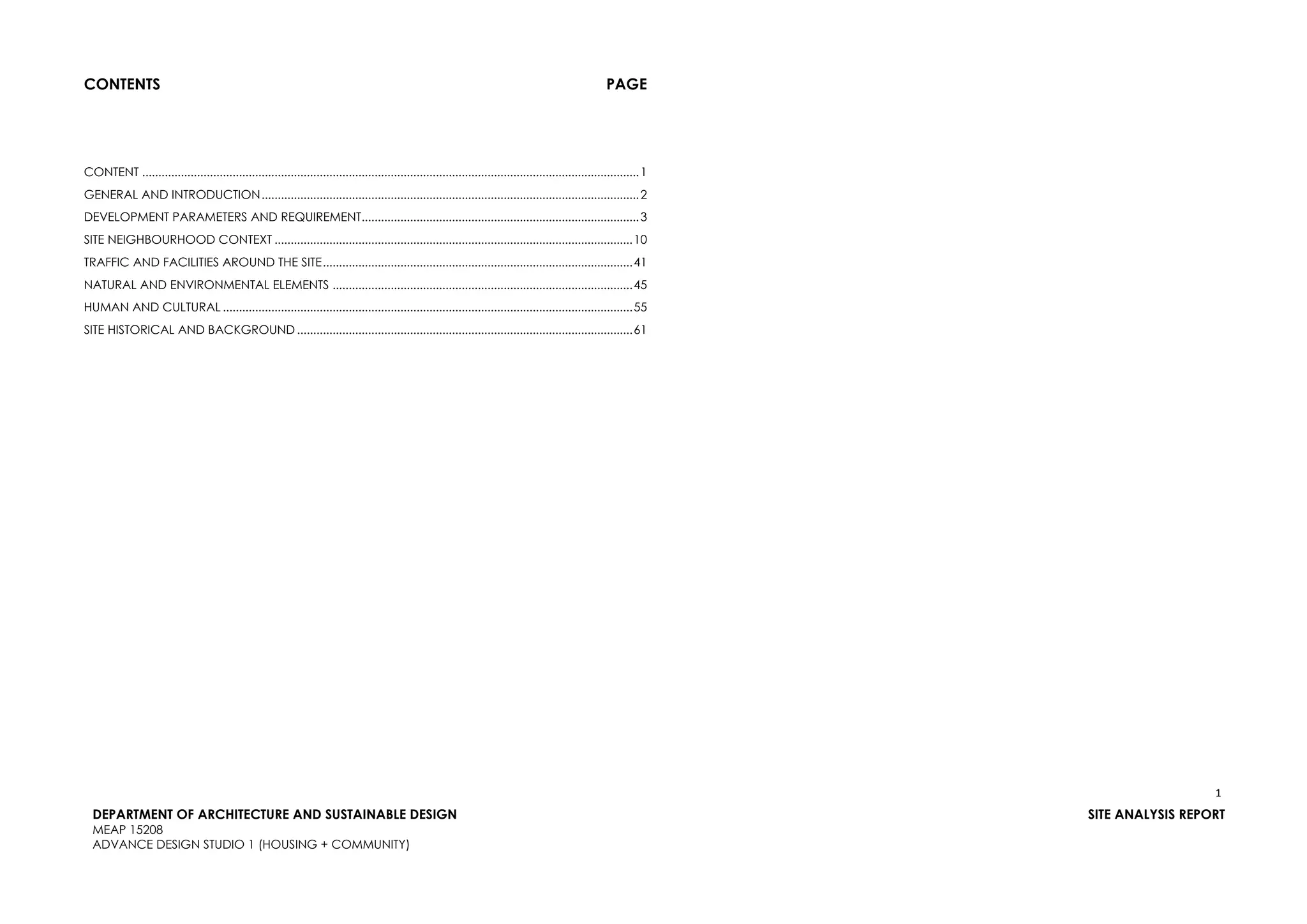 SITE ANALYSIS REPORT | PDF