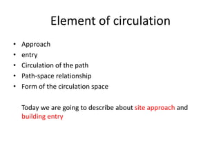 Site approach and building entrance | PPTX