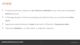 Sitecore code review checklist | PPTX
