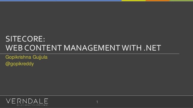 Sitecore - Web Content Management with .NET Sitecore - Web Content Management with .NET
