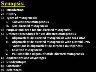Site Directed mutagenesis- Sonal Singh Shrivas.pptx | Chemistry | Science