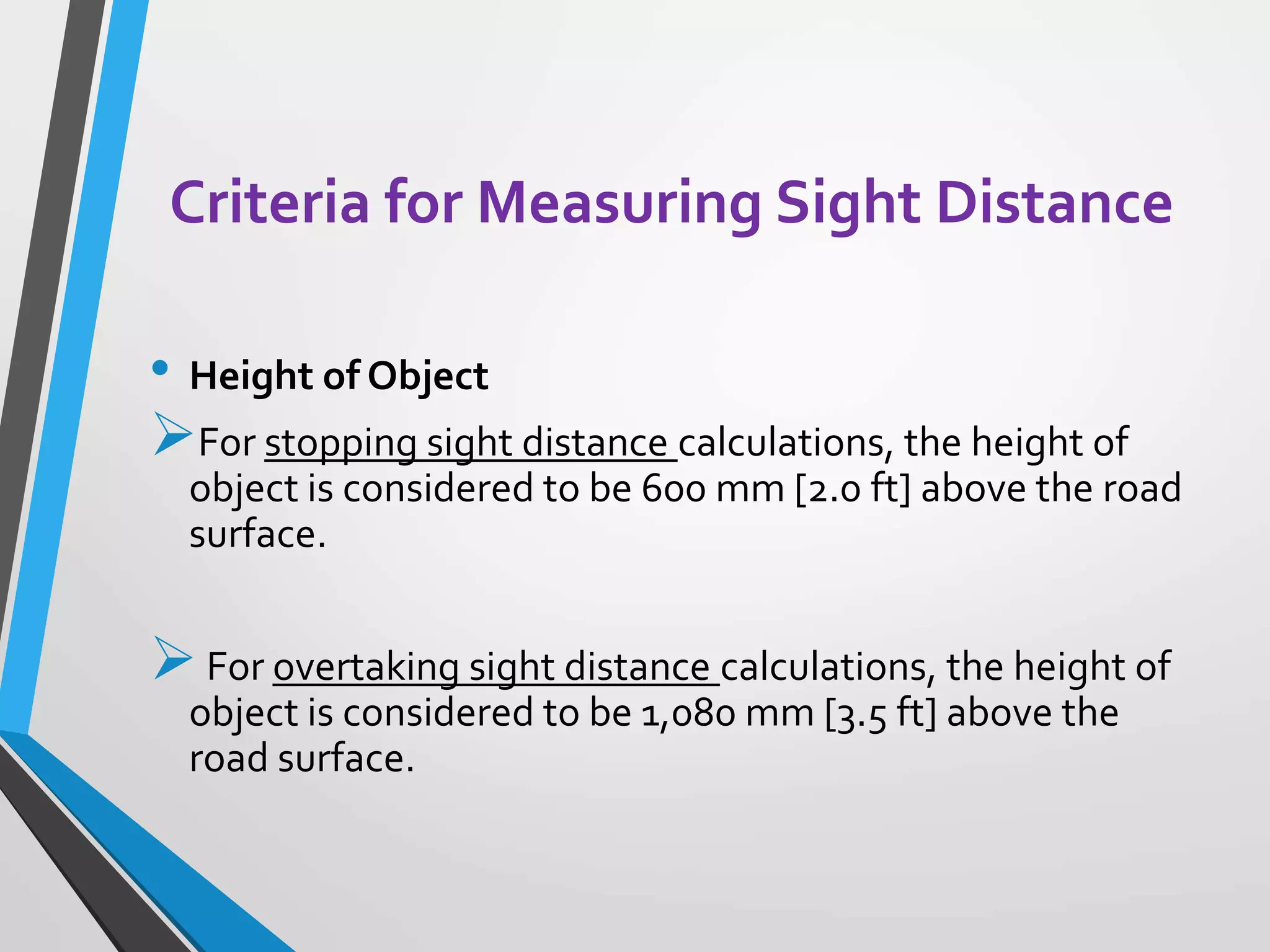 Site distance in highway engineering | PPTX