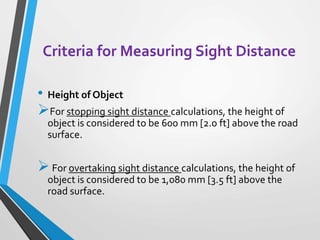 Site distance in highway engineering | PPTX