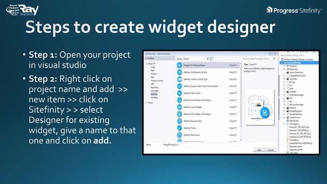 Sitefinity widget designer using thunder | PPT