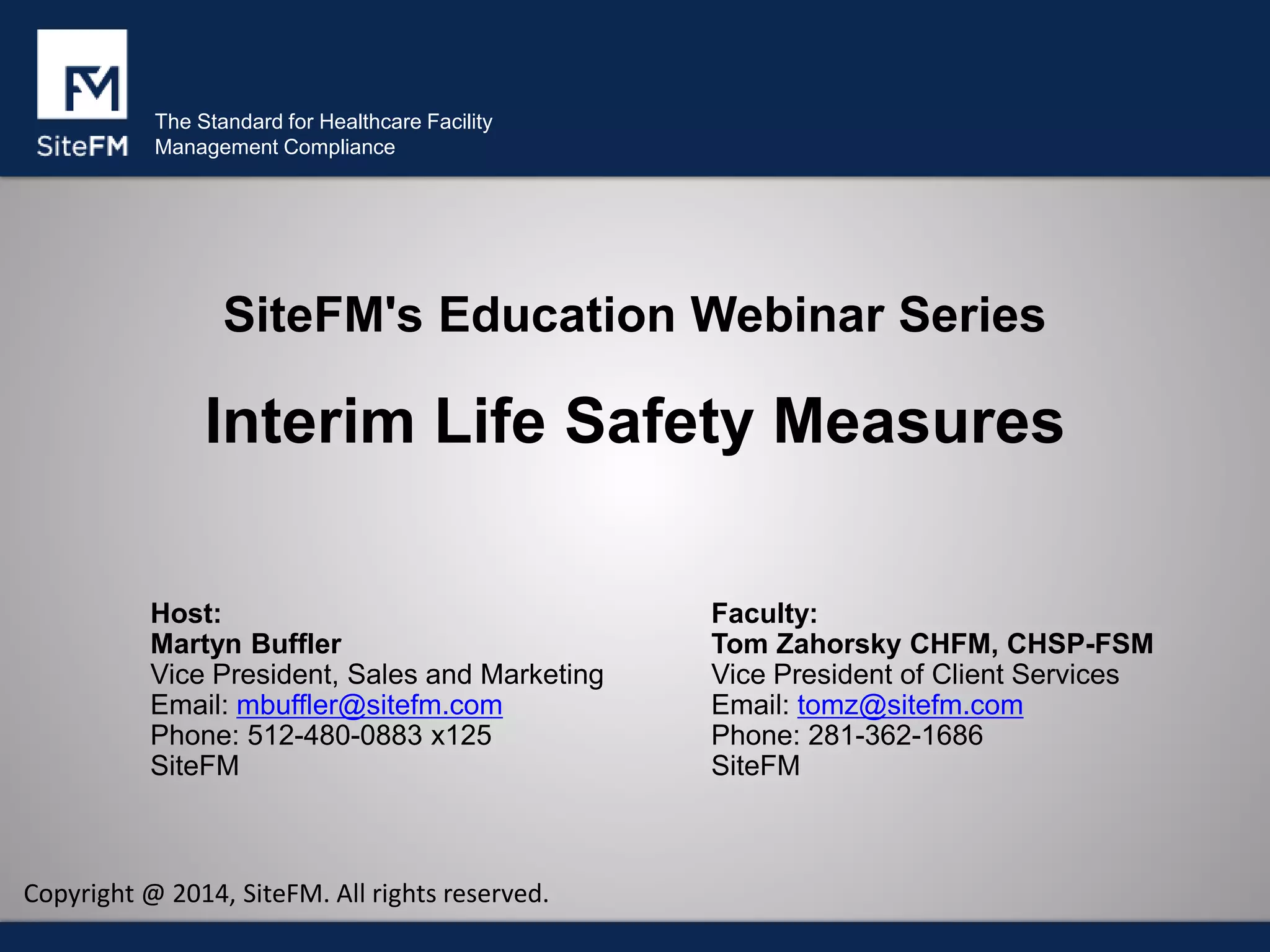 SiteFM Interim Life Safety Measures Webinar | PDF