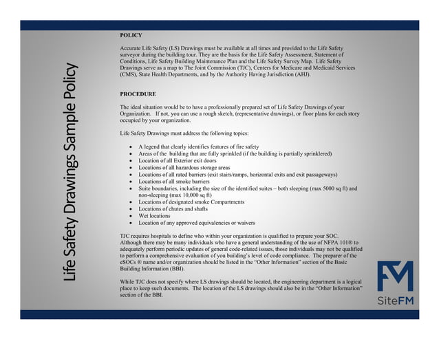 SiteFM Life Safety Drawings for Accreditation | PDF | Healthcare ...