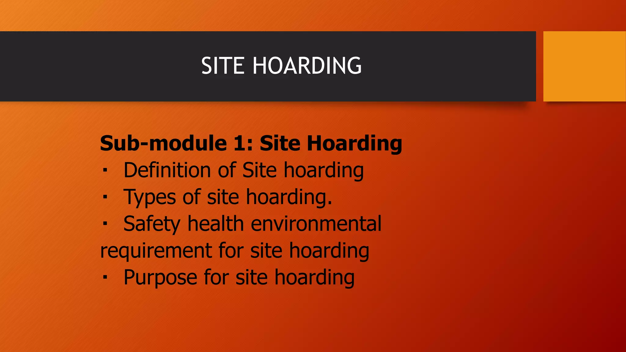 Site hoarding ppt | PDF