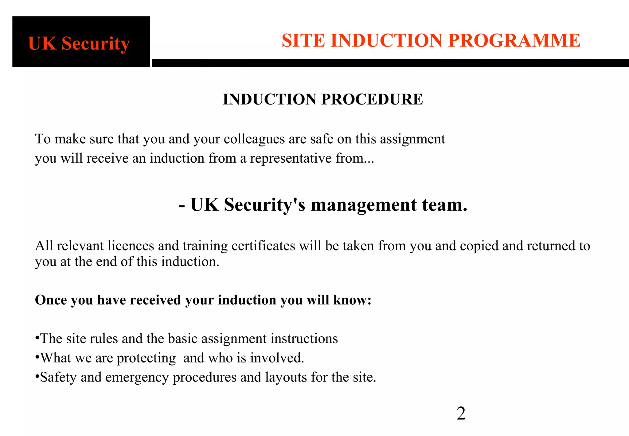 Site induction uks 2007 2011 | PDF