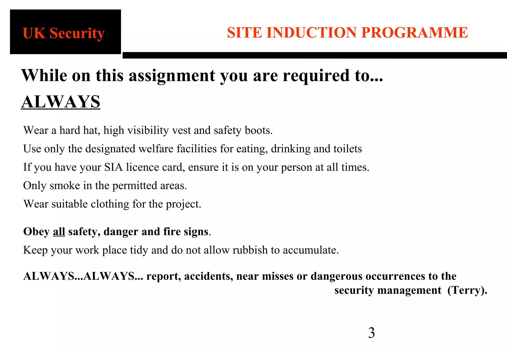 Site induction uks 2007 2011 | PDF