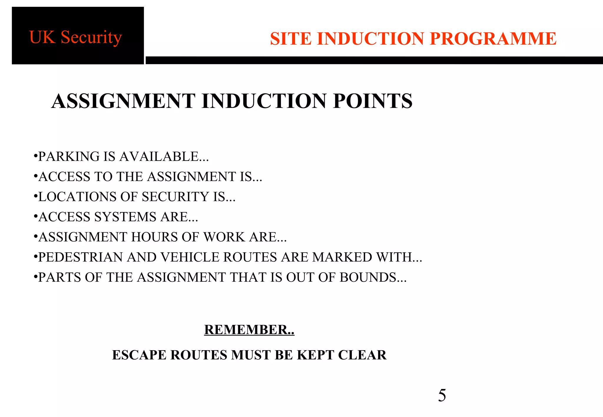 Site induction uks 2007 2011 | PDF
