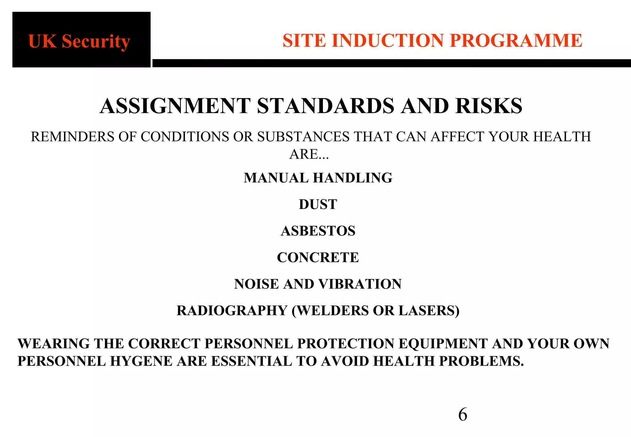 Site induction uks 2007 2011 | PDF