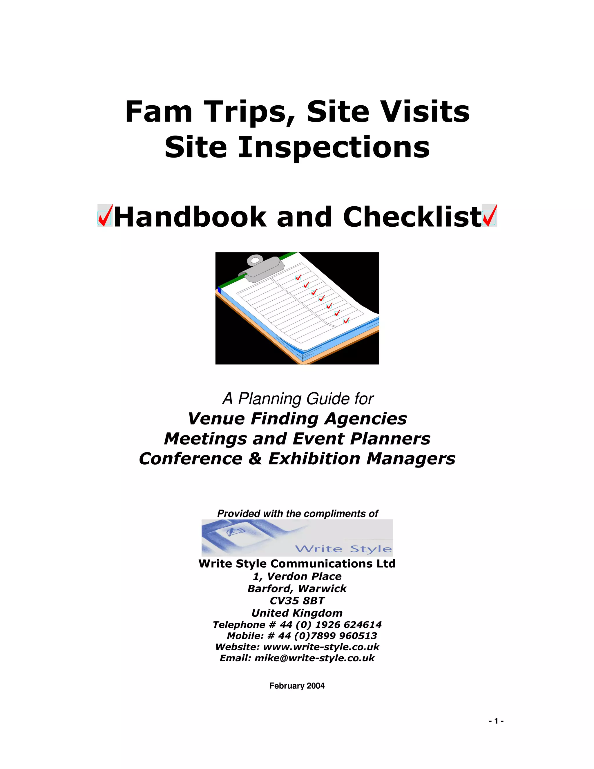 Guide to Site Inspections & Familiarization Trips | PDF
