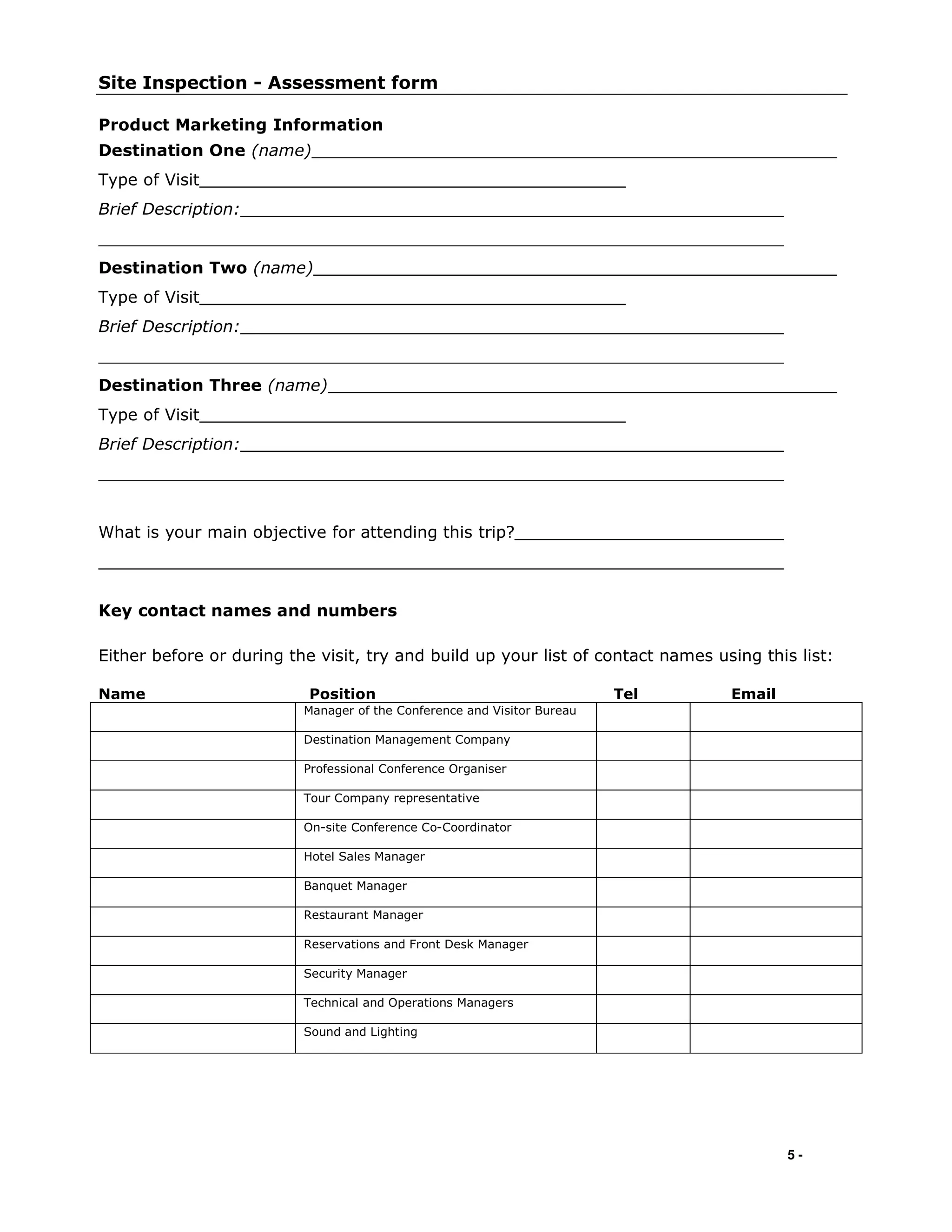 Guide to Site Inspections & Familiarization Trips | PDF