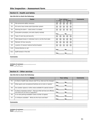 Guide to Site Inspections & Familiarization Trips | PDF