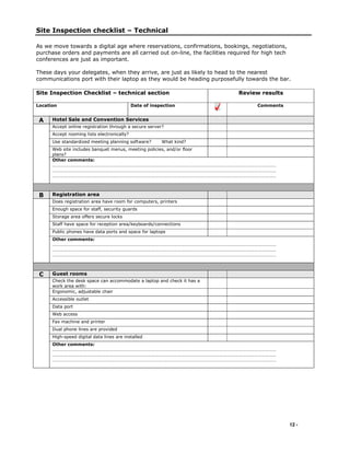 Guide to Site Inspections & Familiarization Trips | PDF
