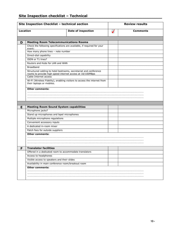 Guide to Site Inspections & Familiarization Trips | PDF