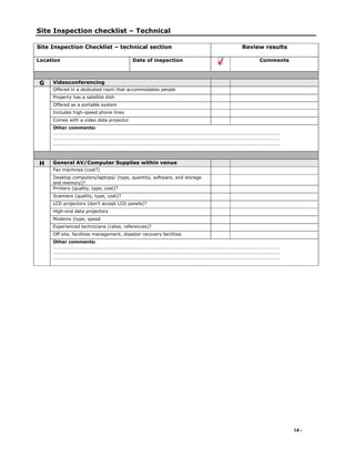 Guide to Site Inspections & Familiarization Trips | PDF