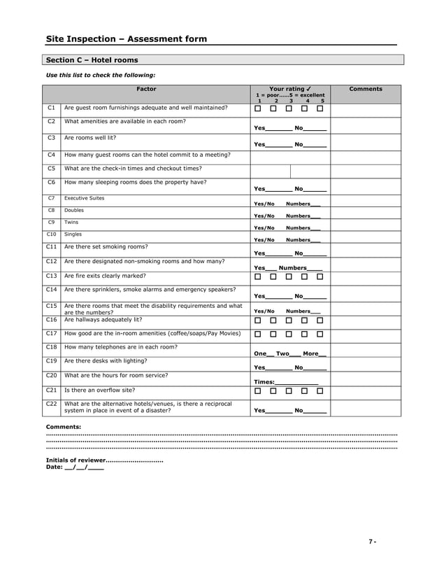 Guide to Site Inspections & Familiarization Trips | PDF
