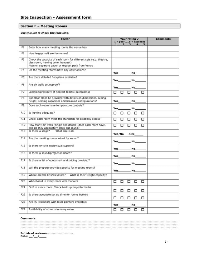 Guide to Site Inspections & Familiarization Trips | PDF