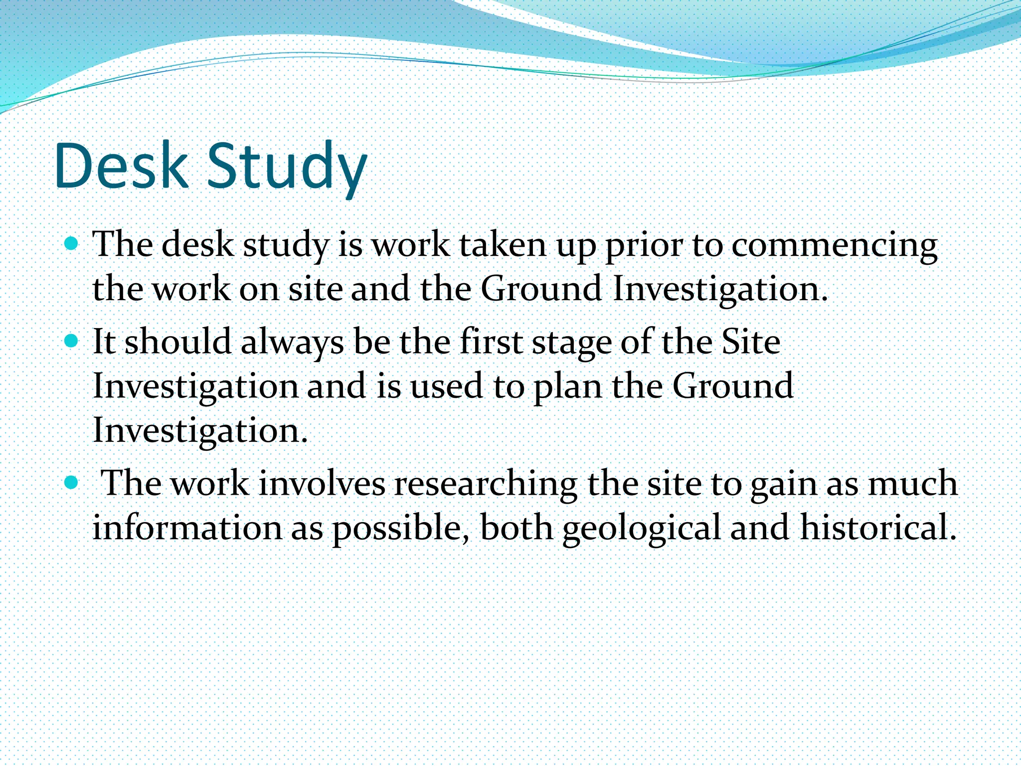 Site investigation | PPTX