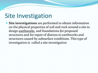 Site investigation | PPTX